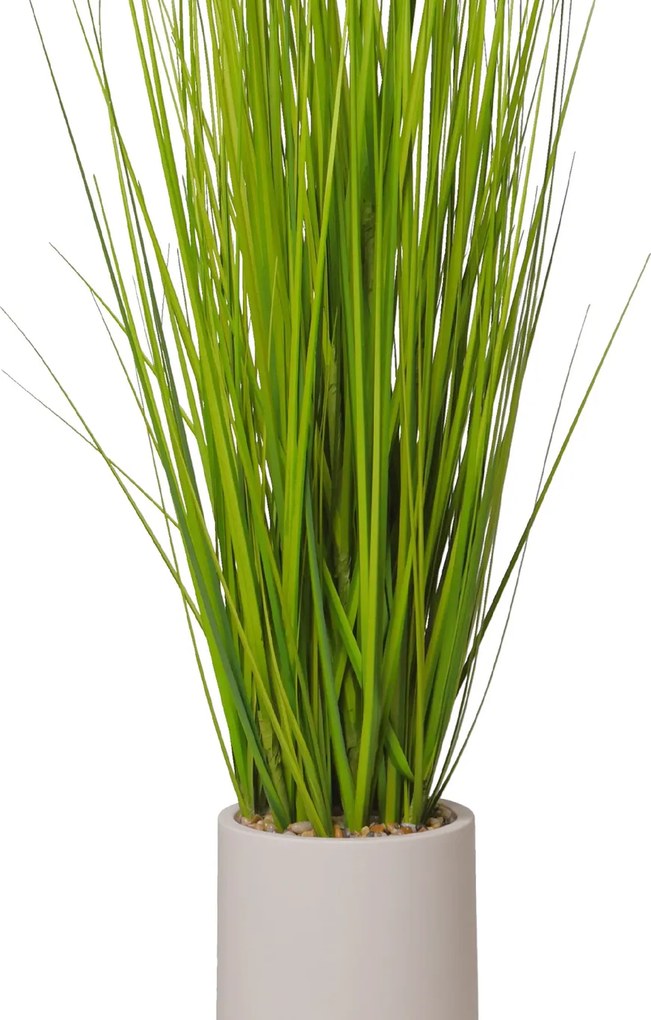 Umělá tráva v krémovém květináči PASTO, výška 120 cm, zelená