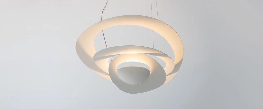 Artemide 1256110A Pirce mini sospensione LED, bílé designové závěsné svítidlo, 44W LED 3000K, 67x69cm