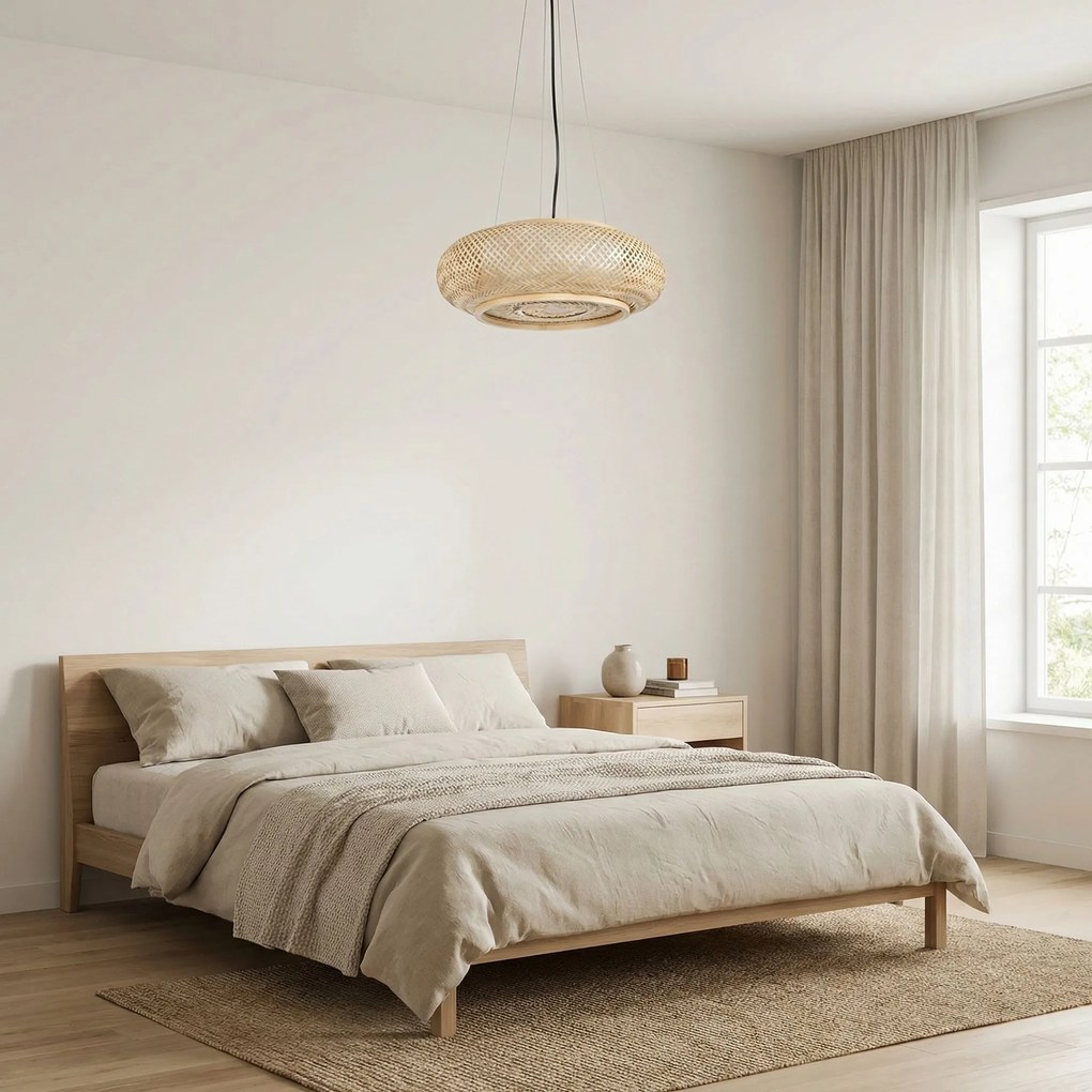 Toolight Natural, závěsné stropní svítidlo 40cm, 3xE27, APP1908-3CP, přírodní hnědá-černá, OSW-66056