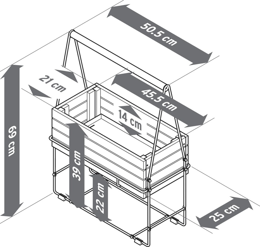 Tchibo - Truhlík na bylinky se stojanem »Elin« - barva: černá