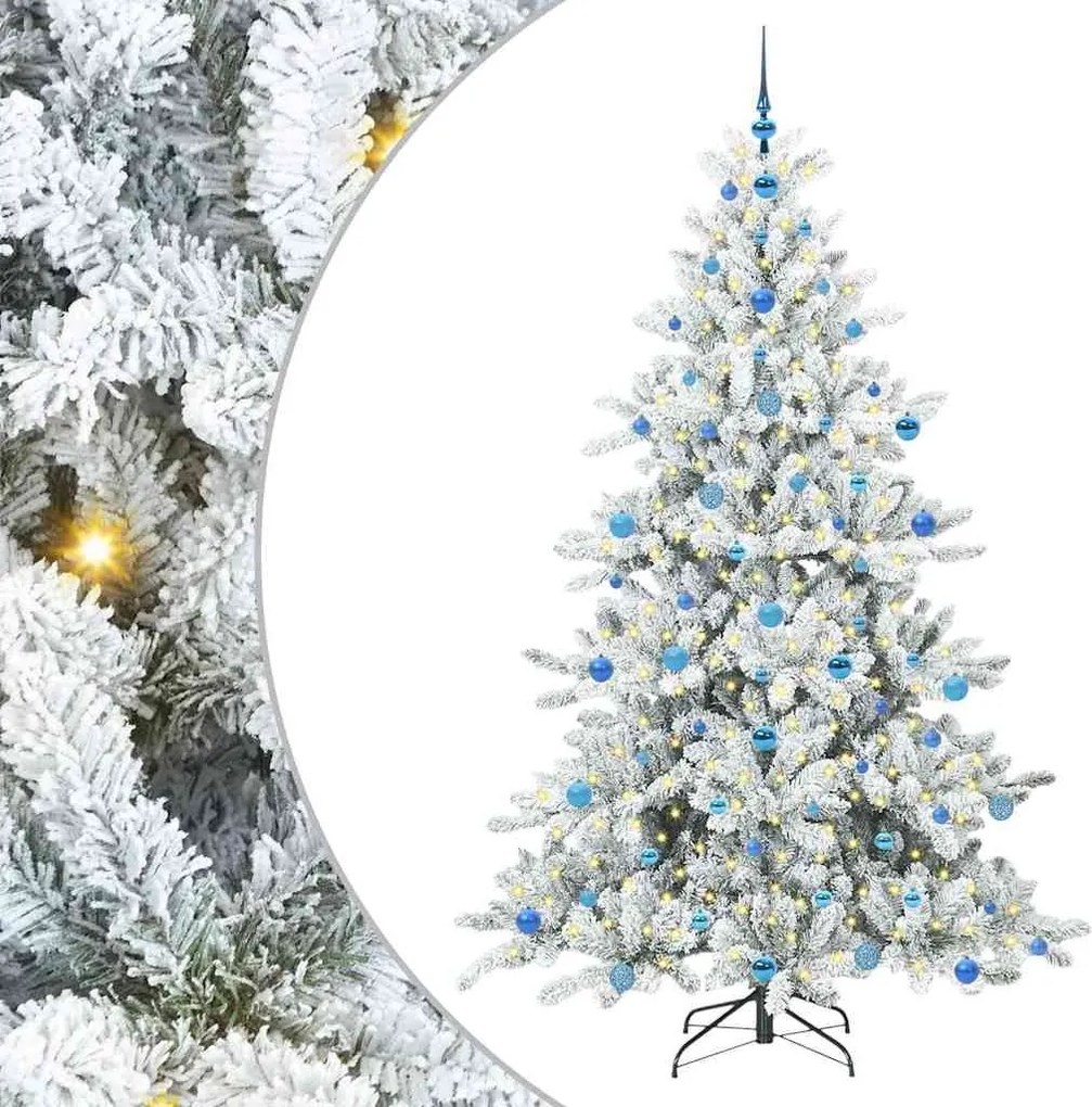 Umělý Skládací Vánoční Strom s stojanem Bílá 210 cm PVC a ocel 3397738