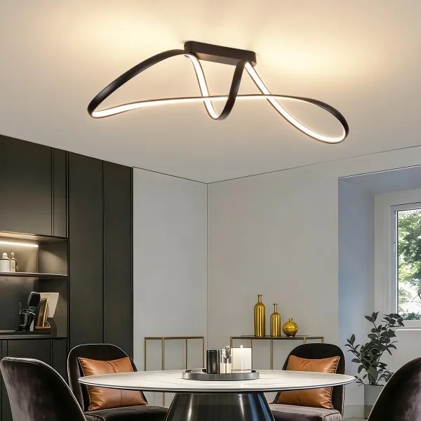 Brilagi-LED Stmívatelný přisazený lustr TWISTER LED/60W/230V 3000-6000K černá+DO