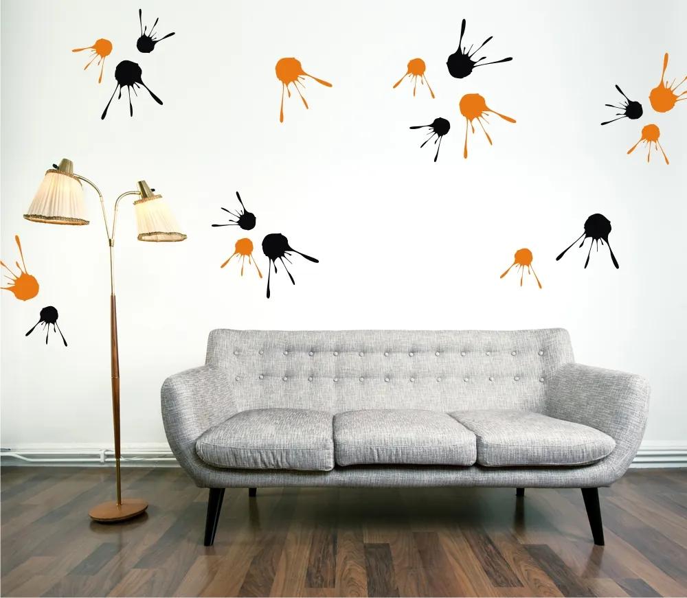 WALLVINIL Samolepky na zeď - Paintball Barva: Oranžová, Velikost: 36 kusů
