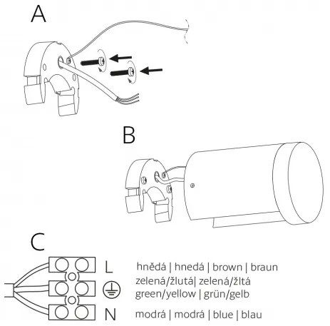 PANLUX Venkovní nástěnné LED svítidlo COSTA N, antracit