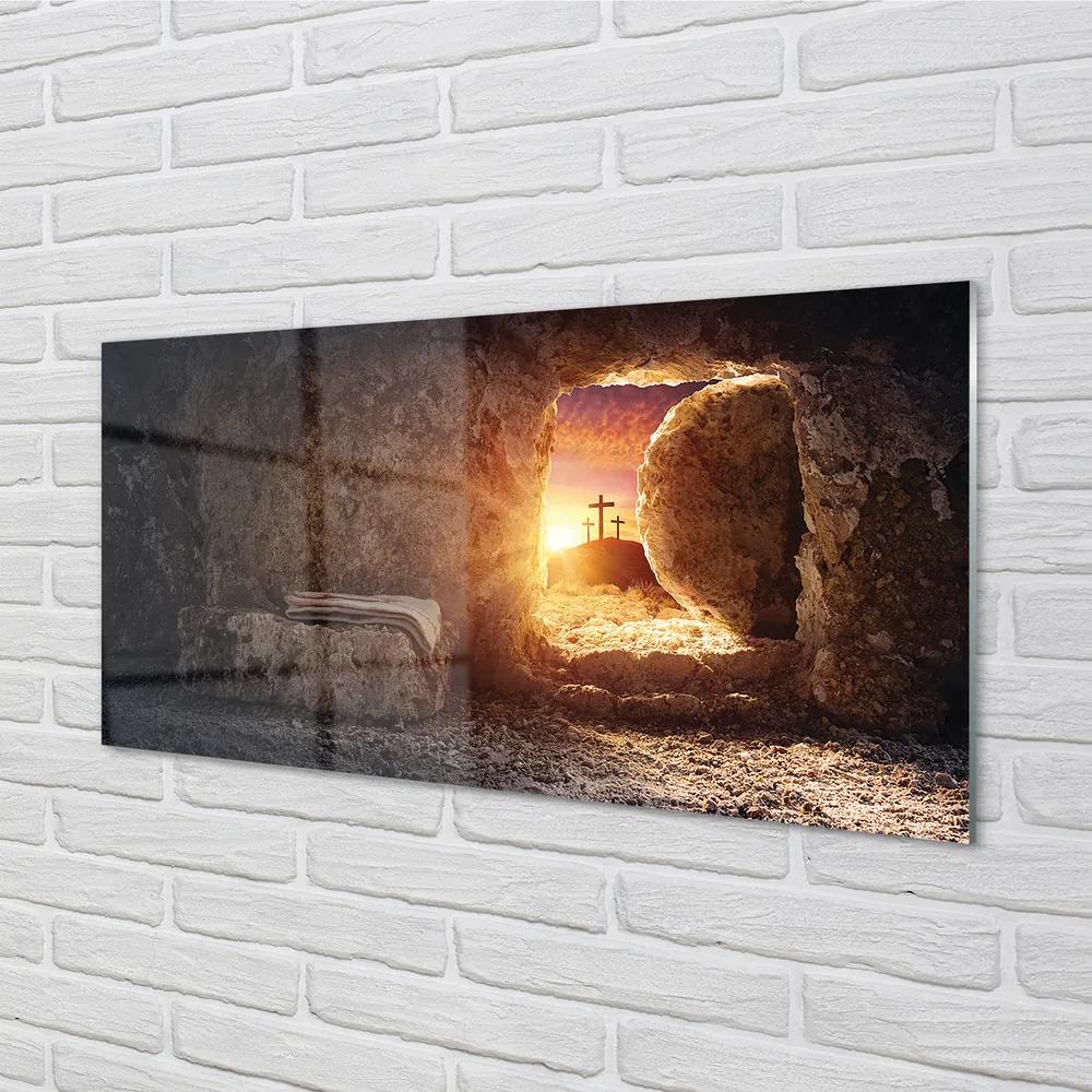 akrylový obraz Cave kříží slunce 125x50 cm