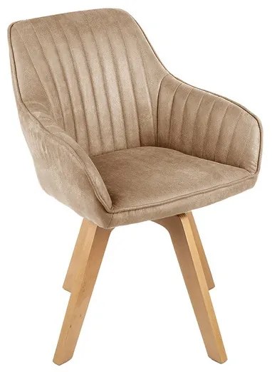 Designová otočná židle Gaura šampaňský samet