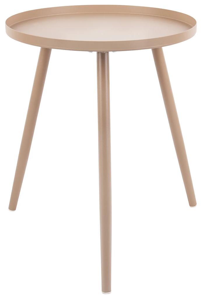 Select Time Pískově hnědý kulatý odkládací stolek Lewo, 40 cm
