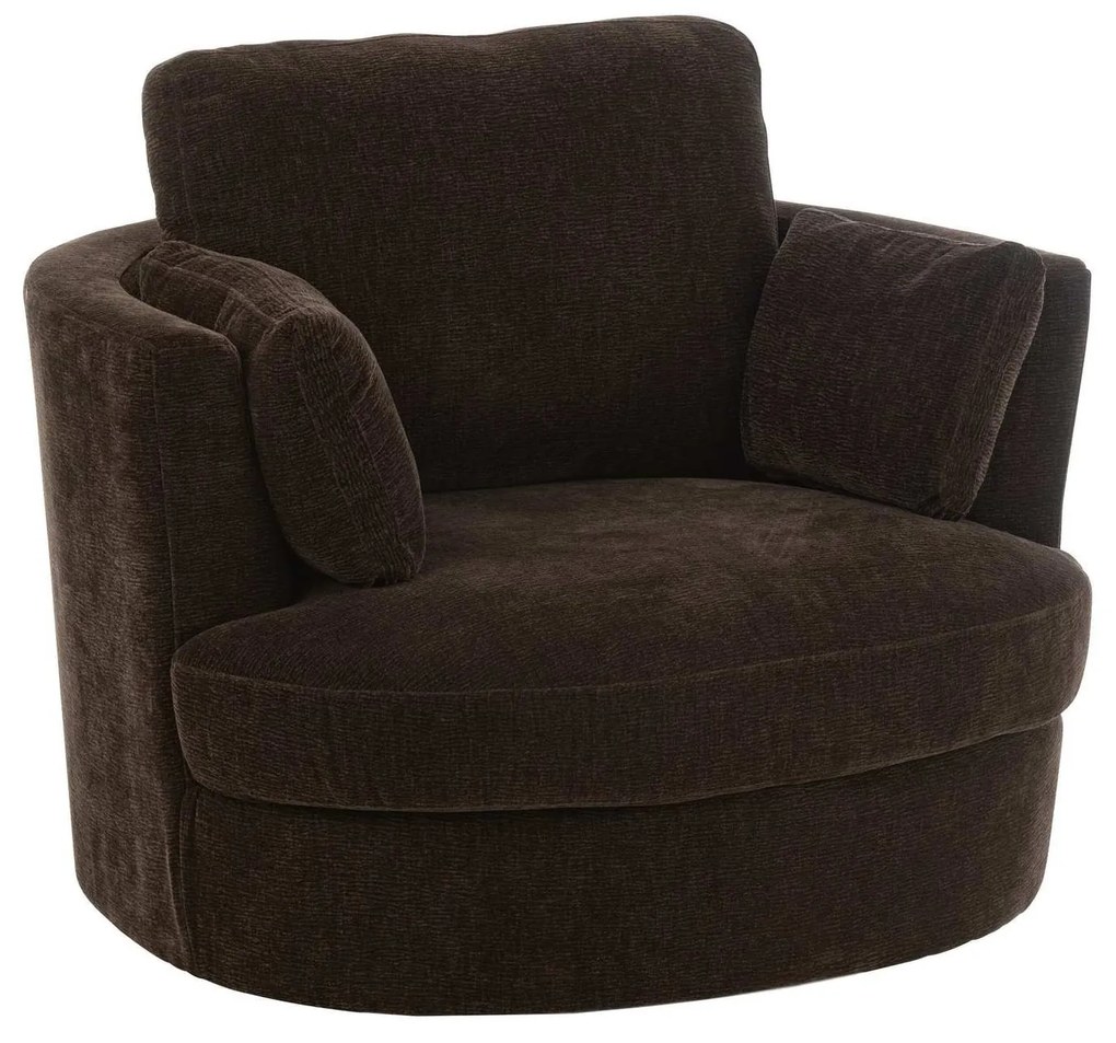 Tmavě hnědé relaxační křeslo Swivel - 100*109*89cm