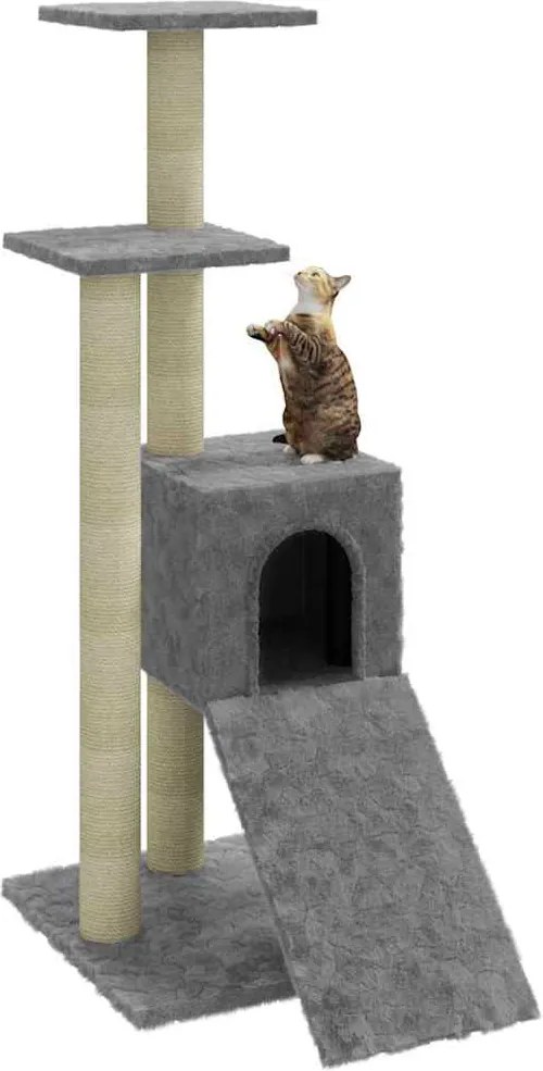 Škrabadlo pro kočky se sisalovými sloupky světle šedé 92 cm 171513