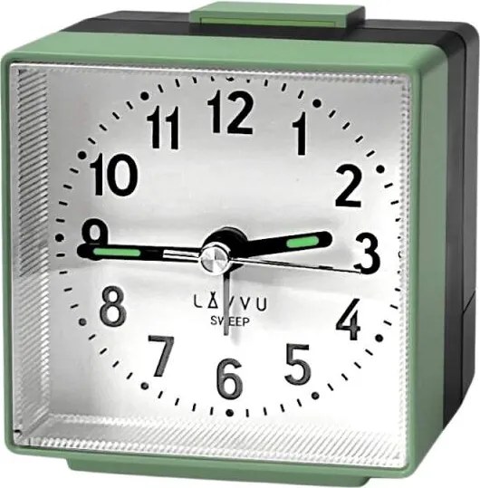 LAVVU Zelený budík SWEEP s plynulým chodem - 3 ROKY ZÁRUKA! LAS3063