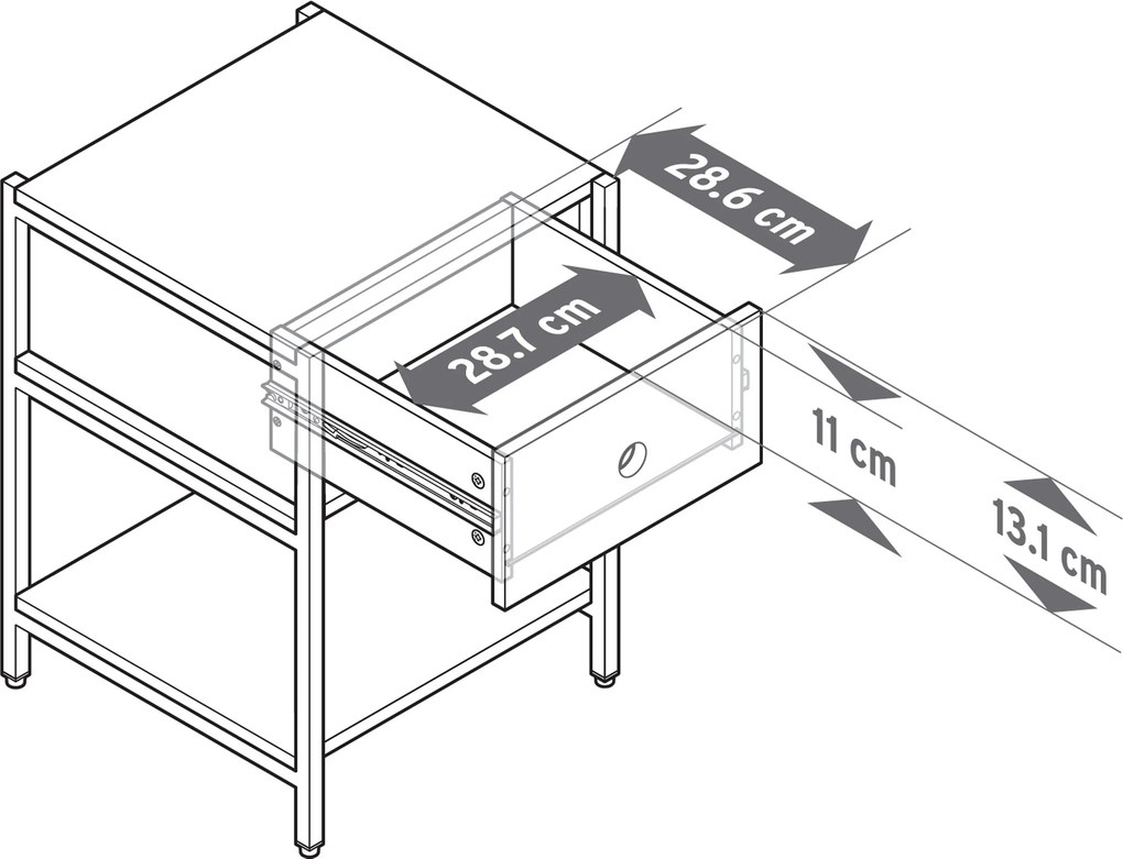 Tchibo - Noční stolek »Klaar« se zásuvkou - barva: bílá