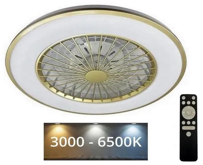 NEDES LED Stropní svítidlo s ventilátorem OPAL LED/48W/230V + dálkové ovládání LCL6347