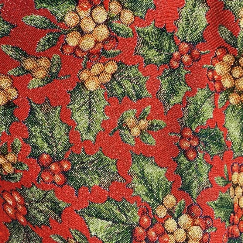 SCANquilt ubrus BONA LUREX cesmína červenozelená 130 x 180 cm