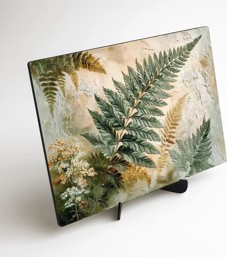 DUBLEZ | Zelený obraz na stěnu - Papradí