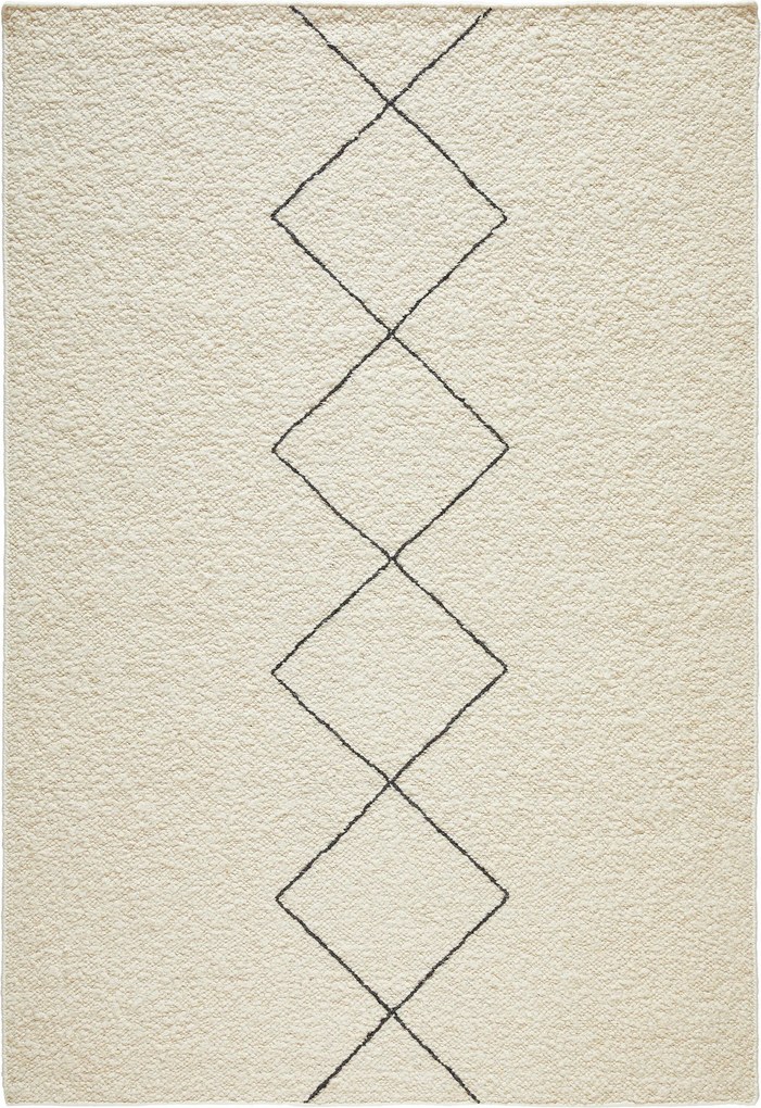 XXXLutz RUČNĚ TKANÝ KOBEREC, 160/230 cm, bílá Linea Natura - Vlněné koberce - 004345148864