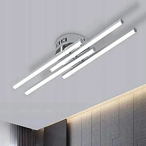 Lampa Sufitowa Plafon Led Srebro Nowoczesna 4bodová Do Salonu 6500K 24W