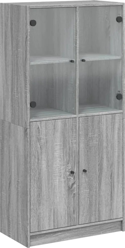 Highboard s dvířky šedý sonoma 68x37x142 cm kompozitní dřevo 3295869