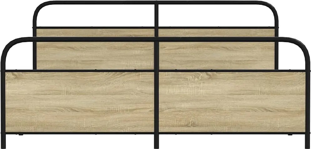 Kovový rám postele bez matrace dub sonoma 193 x 203 cm 3318654