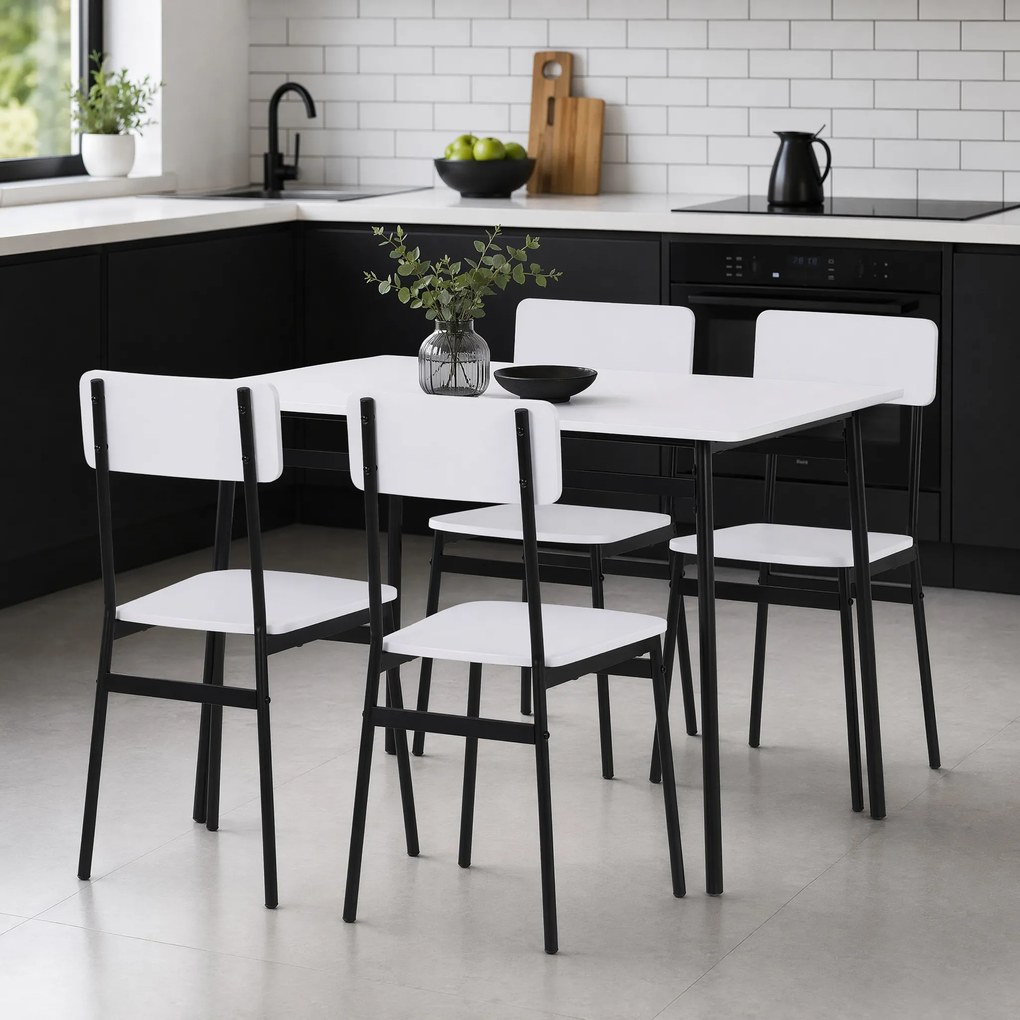 Autronic Jídelní set s 4 židlemi AUT-O2155 Odstín: Staré dřevo 2