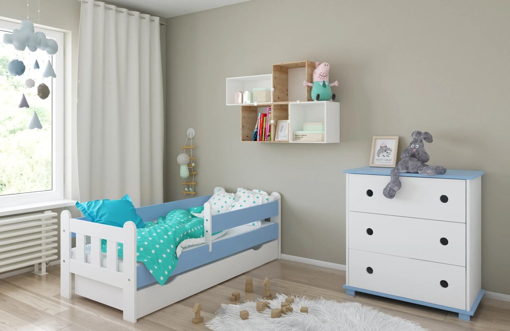 BabyBeds Dětská postel STAS Velikost postele: 160x80 cm, Barevné provedení: Bílá, Úložný prostor: Ano, s úložným prostorem Bílá