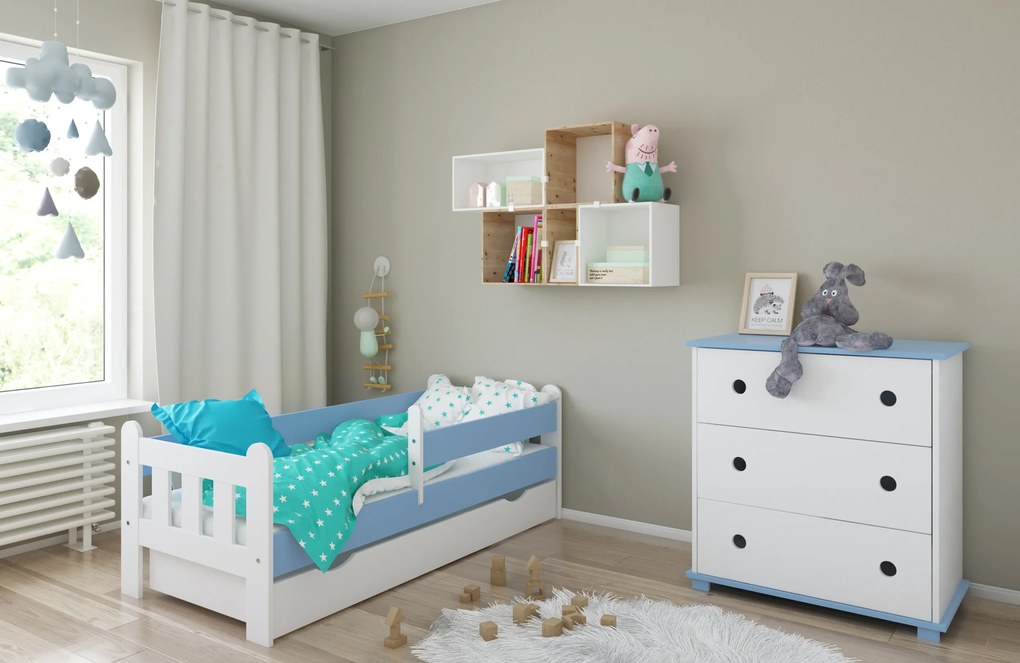 BabyBeds Dětská postel STAS Velikost postele: 180x80 cm, Barevné provedení: Dub, Úložný prostor: Ne, bez úložného prostoru Bílá
