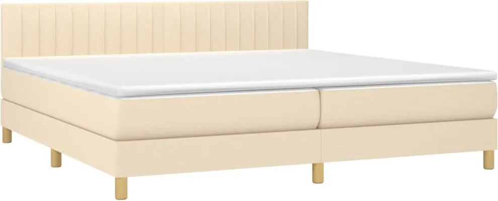 Box spring postel s matrací krémová 200x200 cm textil 3140806