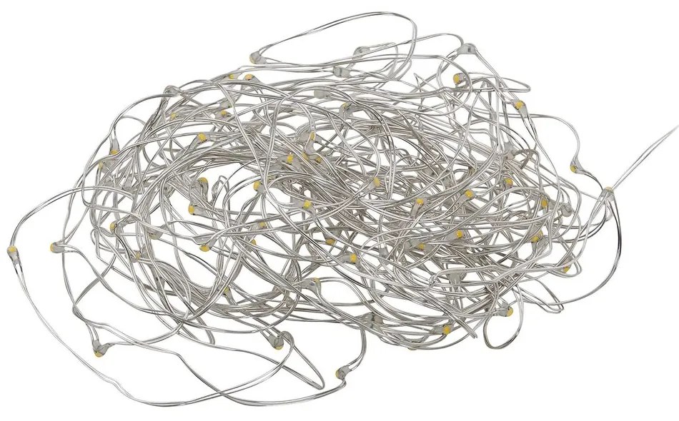 TWINE LIGHTS Světelný řetěz s USB 100 světel - stříbrná