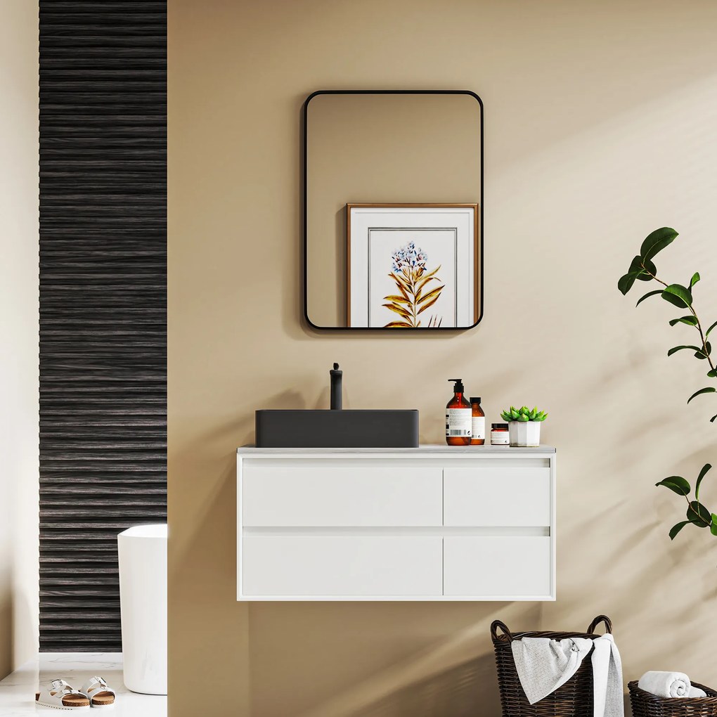 HOMCOM Zrcadlo do koupelny 60x80 cm, dekorativní zrcadlo s kovovým rámem a snadnou instalací na stěnu do obývacího pokoje a předsíně
