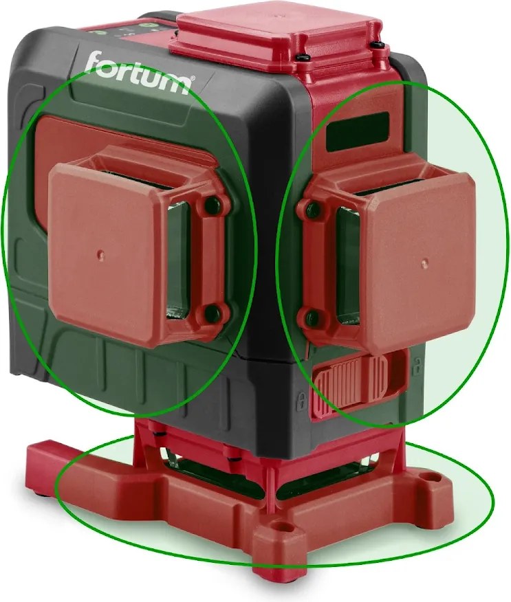 Laser zelený 3D liniový, křížový samonivelační Fortum 4780216