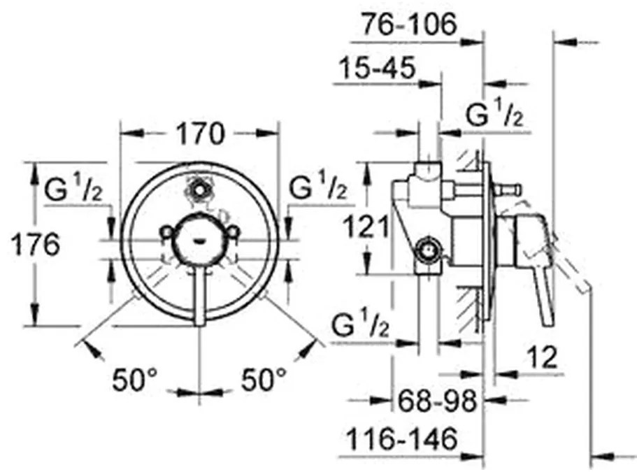 Grohe Concetto - Vanová baterie pod omítku, komplet, chrom 32214001