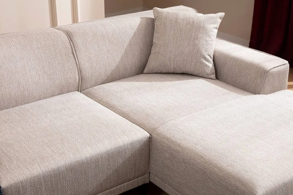 Designová rohová sedačka Dellyn 250 cm bílá - pravá