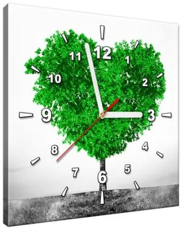 Tištěný obraz s hodinami Zelený strom lásky 30x30cm ZP2560A_1AI