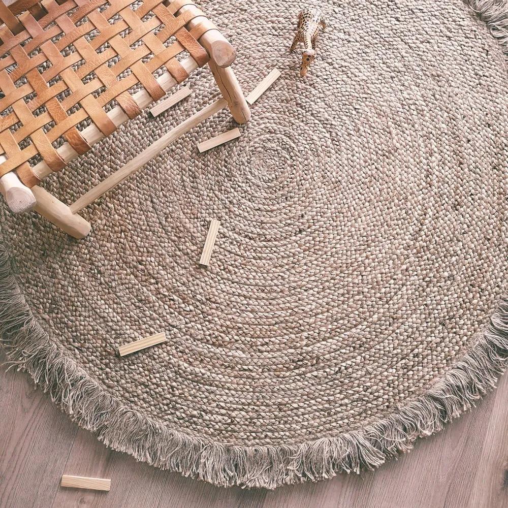 Přírodní jutový koberec ruční výroby Nattiot Terra, ø 140 cm