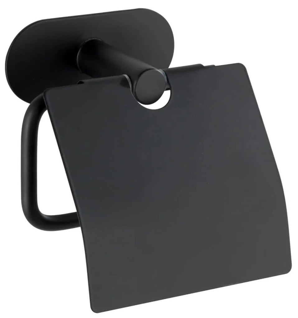 WENKO Držák WC papíru BEZ VRTÁNÍ TurboLoc OREA BLACK černý 13x14x7 cm