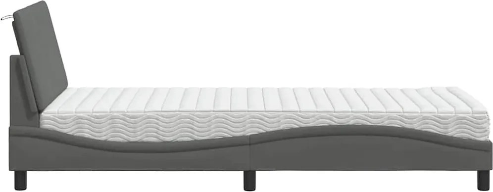Postel s matrací Hanko tmavě šedá 80 x 200 cm textil 3310490