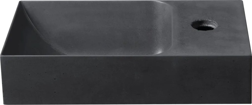 Sapho Sapho, PICCOLINO betonové umyvadlo 30,8x17cm, baterie vpravo, antracit, PK30516