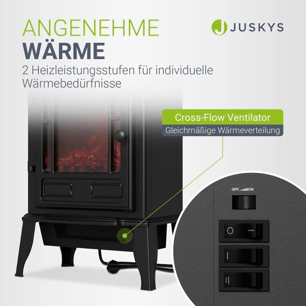 Juskys Elektrický krb 2 000 W s efektem plamene Barva: Bílá