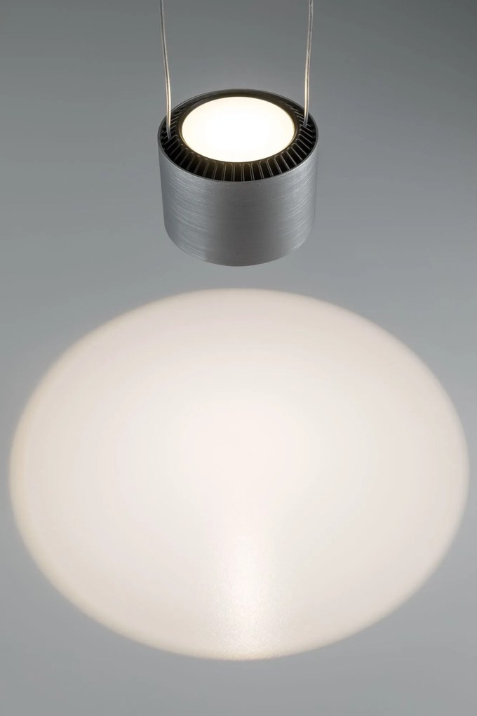 Paulmann 79720 Aldan, závěsné svítidlo, 3x13W LED 2700K stmívatelné, broušený hliník, šířka 67cm