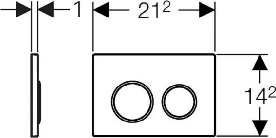 Geberit 115.085.KM.1 - Splachovací tlačítko Omega20 21,2x14,2 cm černá/l. chrom