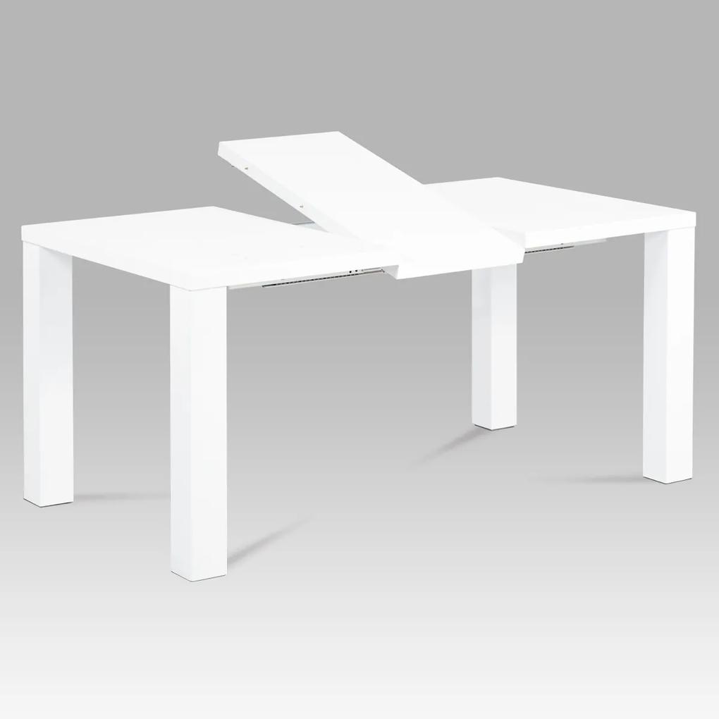 Artium Jídelní stůl rozkládací 120+40x90 cm, vysoký lesk bílý -  AT-3009 WT