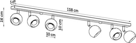 Stropní bodové svítidlo SOLLUX Oculare 6l GU10 6x40W bez zdroje SL.0442 bílá