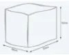 Sedací vak taburetka Cube L ekokůže TiaHome - šedá