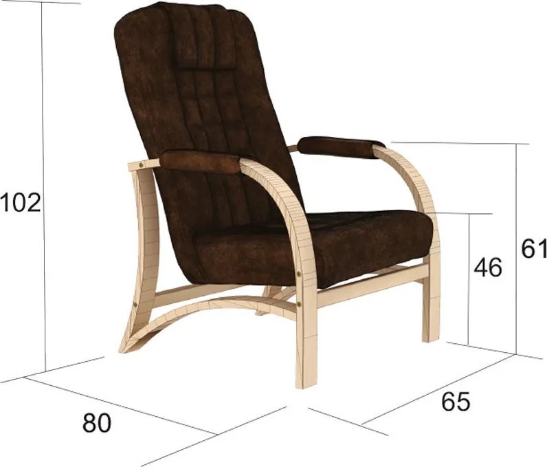 Bradop Pevné křeslo FLAVIO R51 | Látka: 140 - Monolith-140,Provedení: P - Přírodní