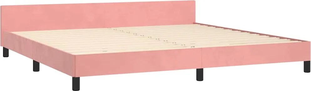 Rám postele s čelem růžový 200x200 cm samet 3125841