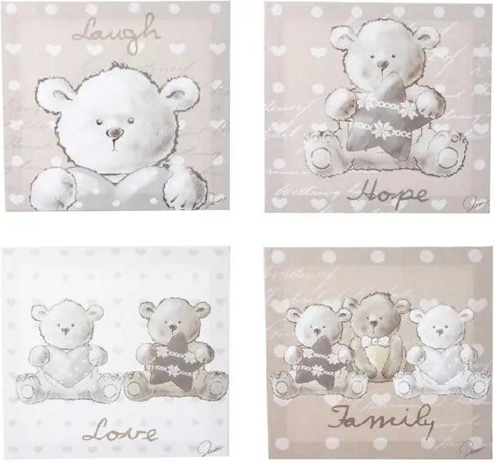 Obraz "LOVELY BEARS" 30x30/4dr.