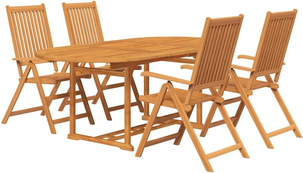 5dílný zahradní jídelní set masivní akáciové dřevo 150-200 cm 3058011