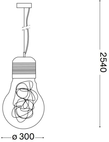 Ideal Lux - Lustr na lanku 1xE27/60W/230V pr. 30 cm