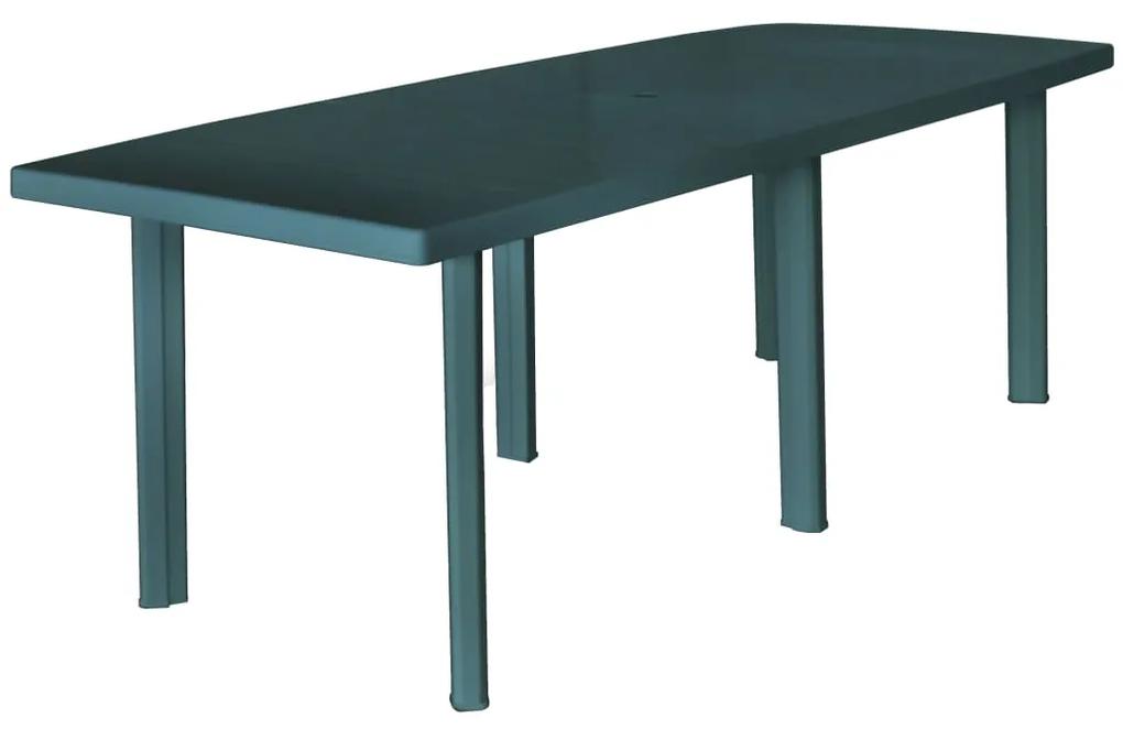 43596 vidaXL Zahradní stůl zelený 210 x 96 x 72 cm plast