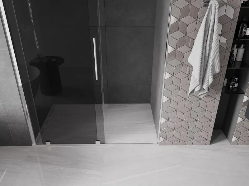 Mexen Velar, posuvné sprchové dveře do otvoru 130 cm, 8mm šedé sklo, chromová, 871-130-000-41-01