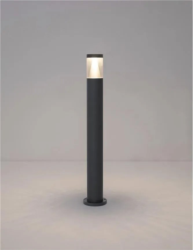 NV 9905024 Venkovní sloupkové svítidlo ROCK černý hliník stříbrný hliník a čirý akryl LED 8W 3000K 220-240V 120st. IP65 - NOVA LUCE